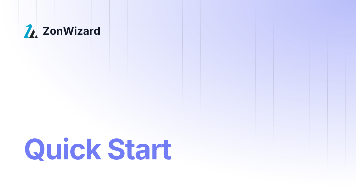 Quick Start | ZonWizard